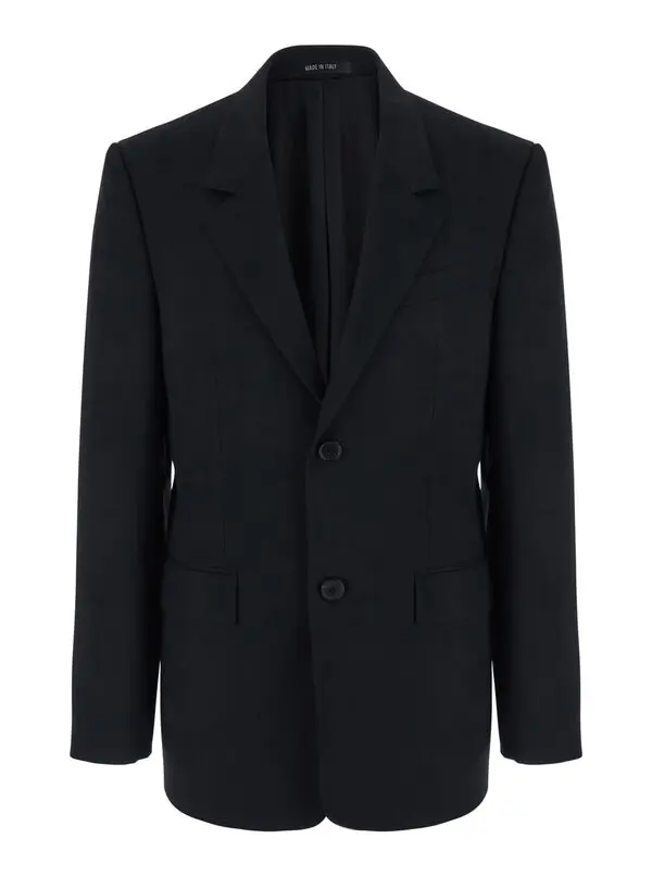Balenciaga Black Single-breasted Jacket With Notched Revers In Wool