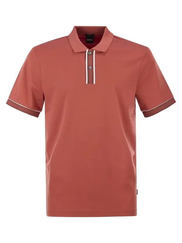 BOSS Cotton Polo Shirt With Contrast Placket