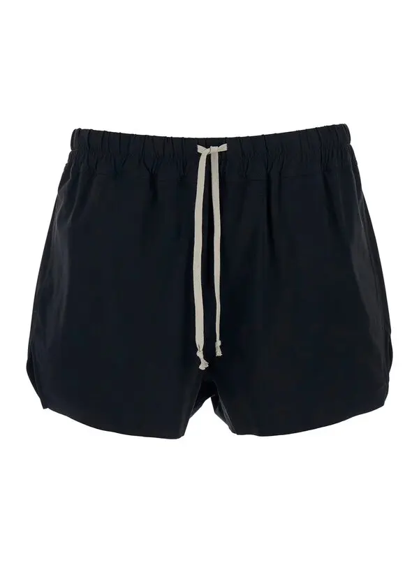 Rick Owens One-piece Swimsuit With Elastic Waist And Drawstring In Black Tech Fabric For - Multicolor