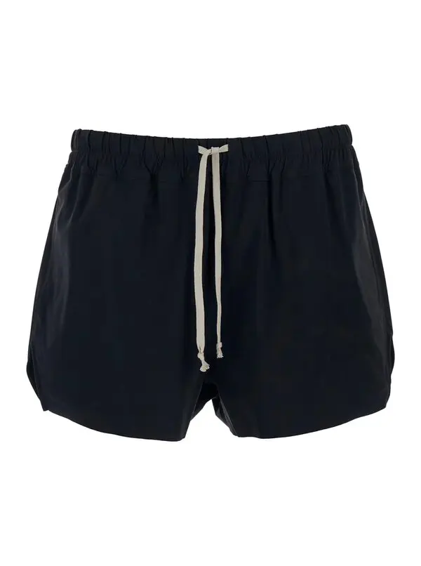 Rick Owens One-piece Swimsuit With Elastic Waist And Drawstring In Black Tech Fabric For - Multicolor