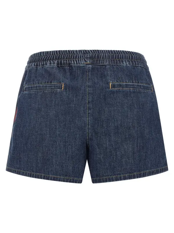Valentino Garavani Chambray Denim Shorts - Blue