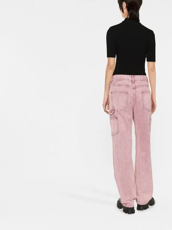 COURREGES Short Sleeves Ribbed Knitted Sweater