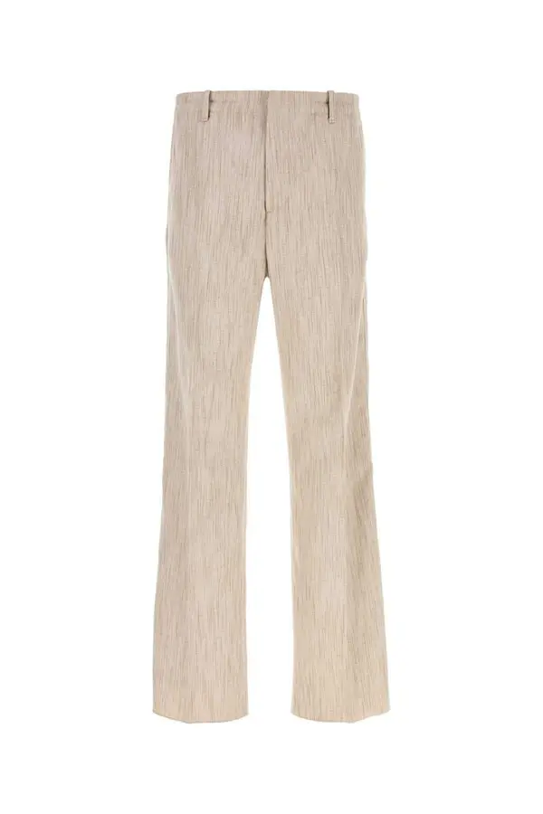 Bottega Veneta Melange Sand Viscose Blend Pant - Brown