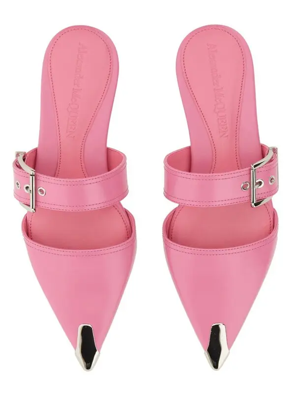 Alexander McQueen Leather Mule - Pink