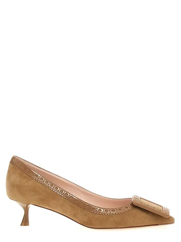 ROGER VIVIER Suede Pumps - Cream