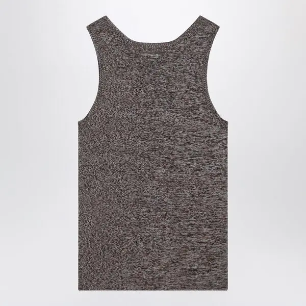 Prada Ribbed Tank Top With /brown Pattern