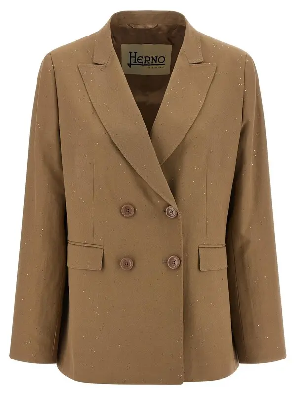 Herno Micro Sequin Blazer - Cream