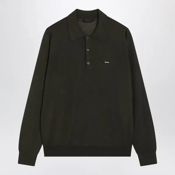 Prada Military Combed Wool Polo Shirt - Green