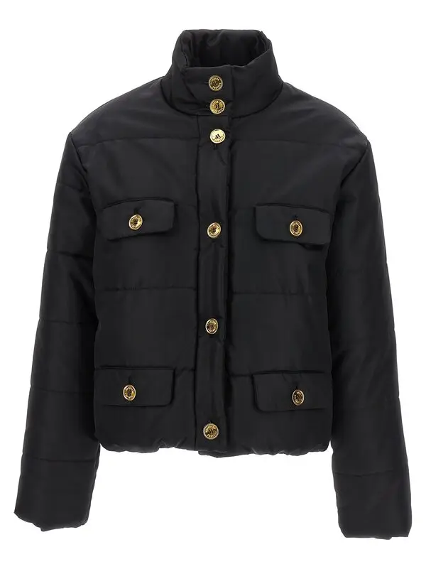 Moschino Padded Logo Button Down Jacket - Black