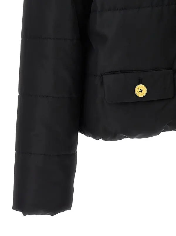 Moschino Padded Logo Button Down Jacket