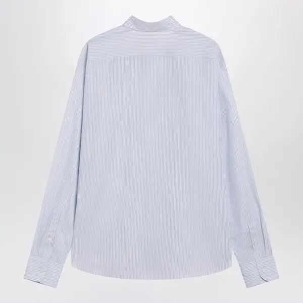 Prada Striped Cotton Poplin Shirt - Blue