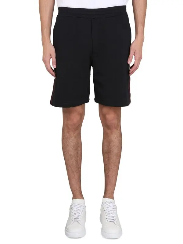 Alexander McQueen Bermuda Shorts With Selvedge Logo Band