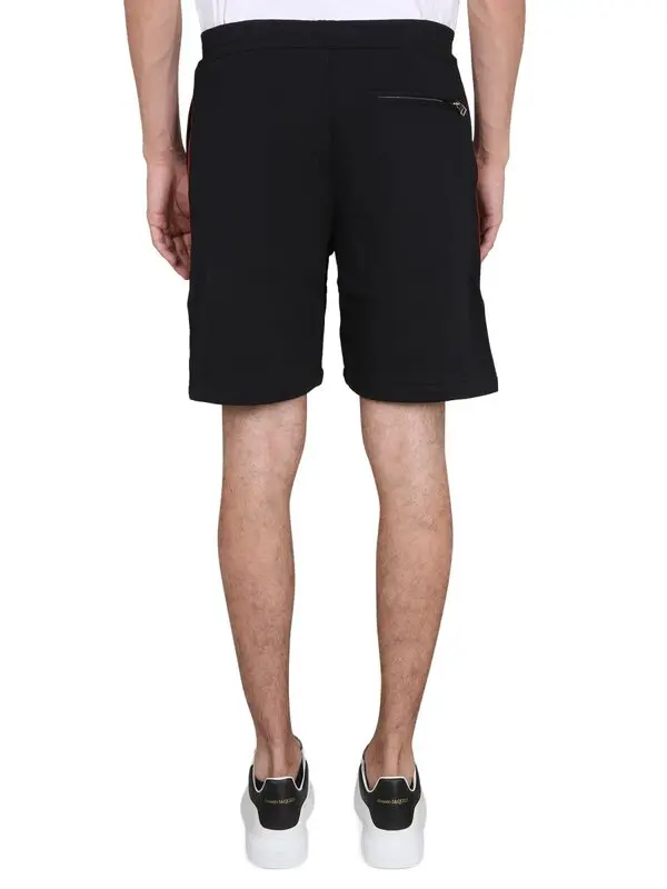 Alexander McQueen Bermuda Shorts With Selvedge Logo Band