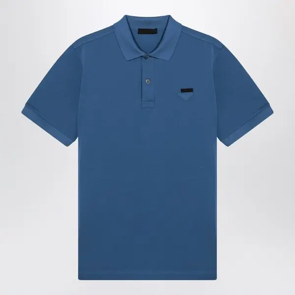 Prada Light Cotton Pique Polo - Blue