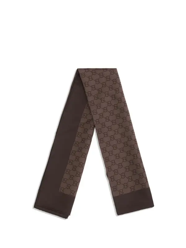 Gucci Gg Silk Twill Jacquard Scarf