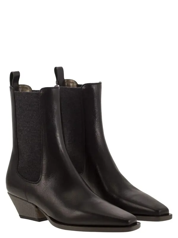 Brunello Cucinelli Leather Chelsea Boots