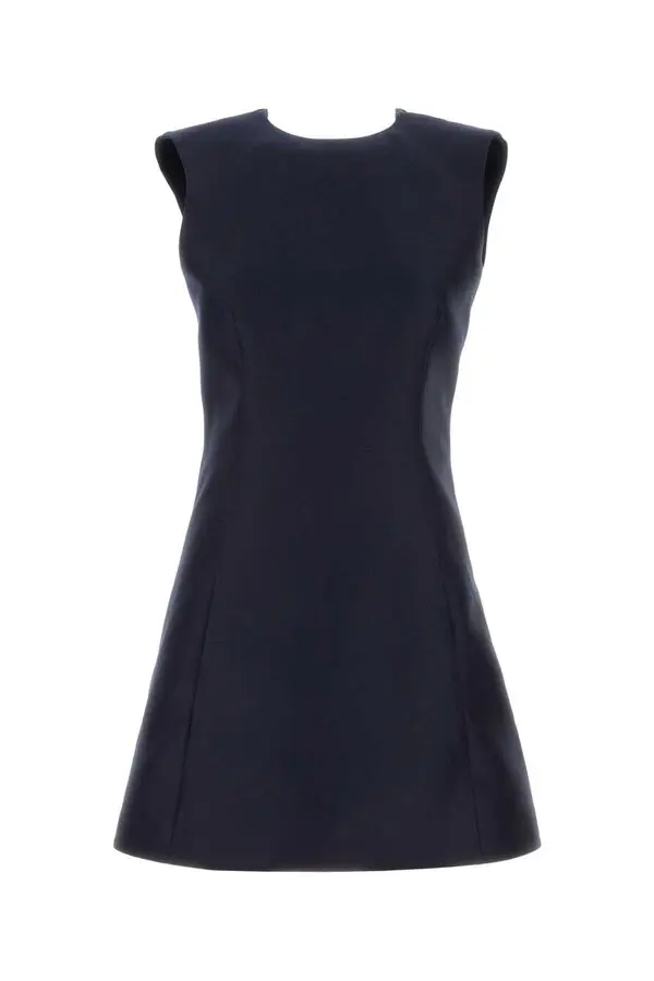 Balenciaga Midnight Wool Blend Mini Dress - Blue