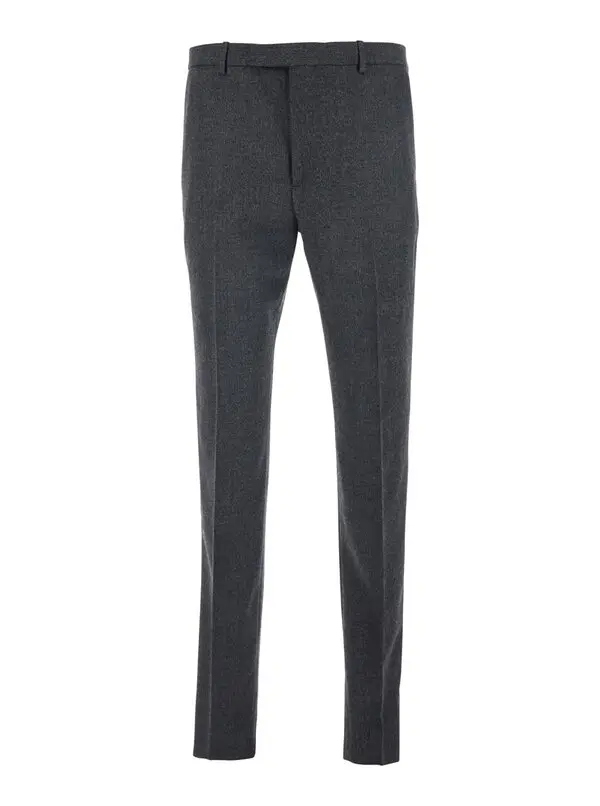 Gucci Grey Tailored Trousers With Belt Loops In Wool