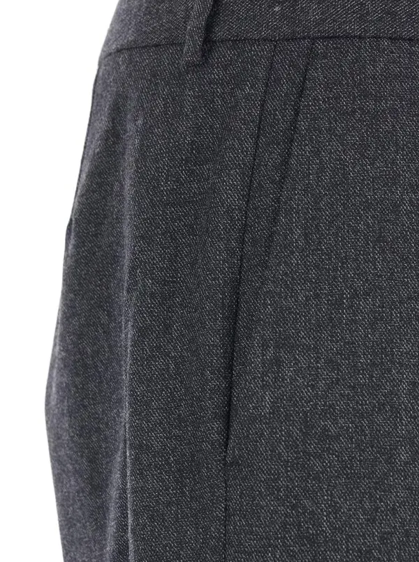 Gucci Grey Tailored Trousers With Belt Loops In Wool