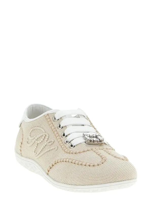 ROGER VIVIER Viv Low Sneakers - Cream
