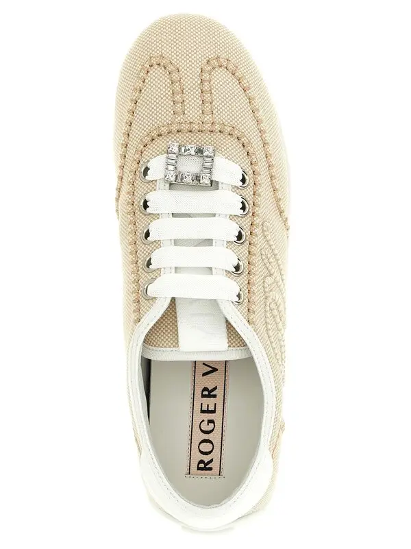 ROGER VIVIER Viv Low Sneakers - Cream