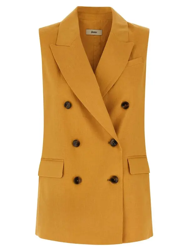 Herno Linen Waistcoat - Yellow