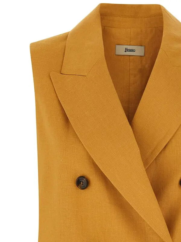 Herno Linen Waistcoat - Yellow