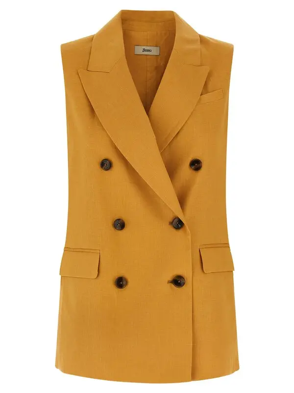 Herno Linen Waistcoat - Yellow