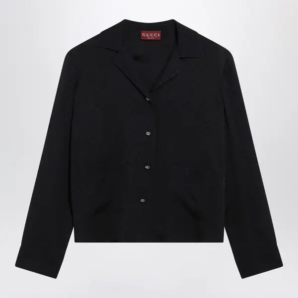 Gucci Jacquard Silk-blend Shirt - Blue