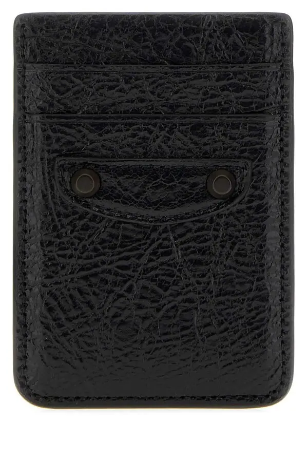 Balenciaga Leather Le City Card Holder - Black