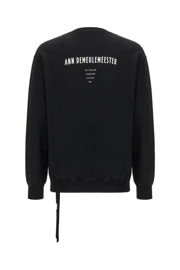 ANN DEMEULEMEESTER Crewneck Sweatshirt With Feather Detail - Multicolor