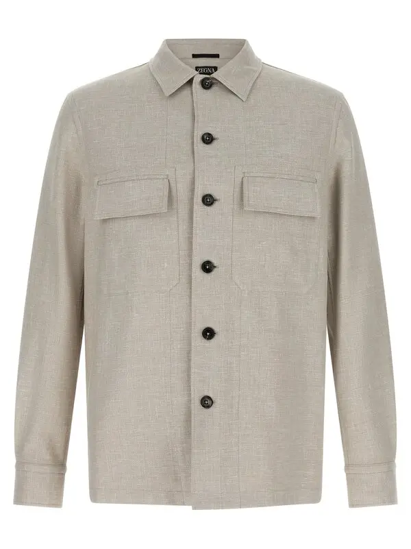 Zegna Crossover' Overshirt - Gray
