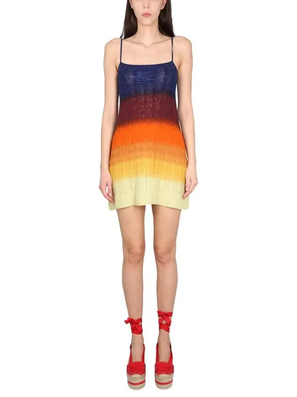 Etro Shaded Wool Mini Dress - Multicolor