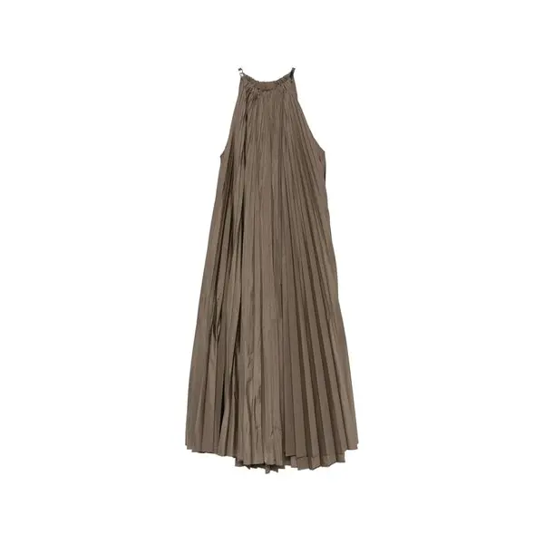 Max Mara Pleated Halter Neck Midi Dress