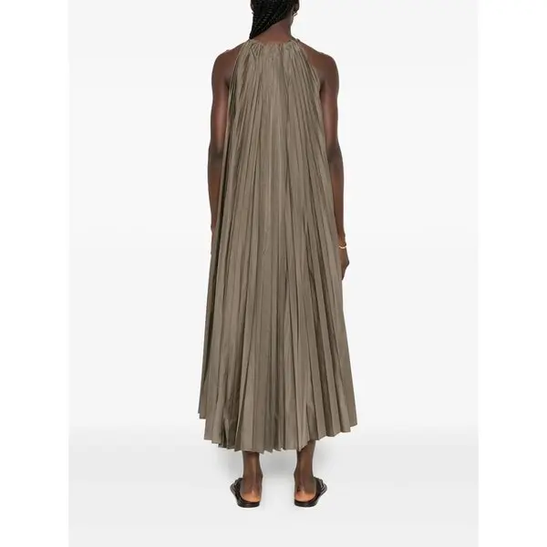 Max Mara Pleated Halter Neck Midi Dress