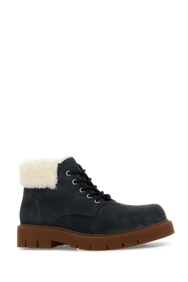 Bottega Veneta Denim Suede Haddock Ankle Boots - Blue