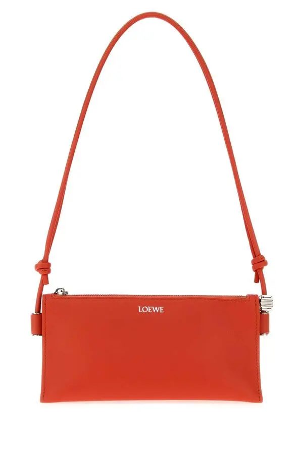 Loewe Coral Leather Joya Shoulder Bag - Red