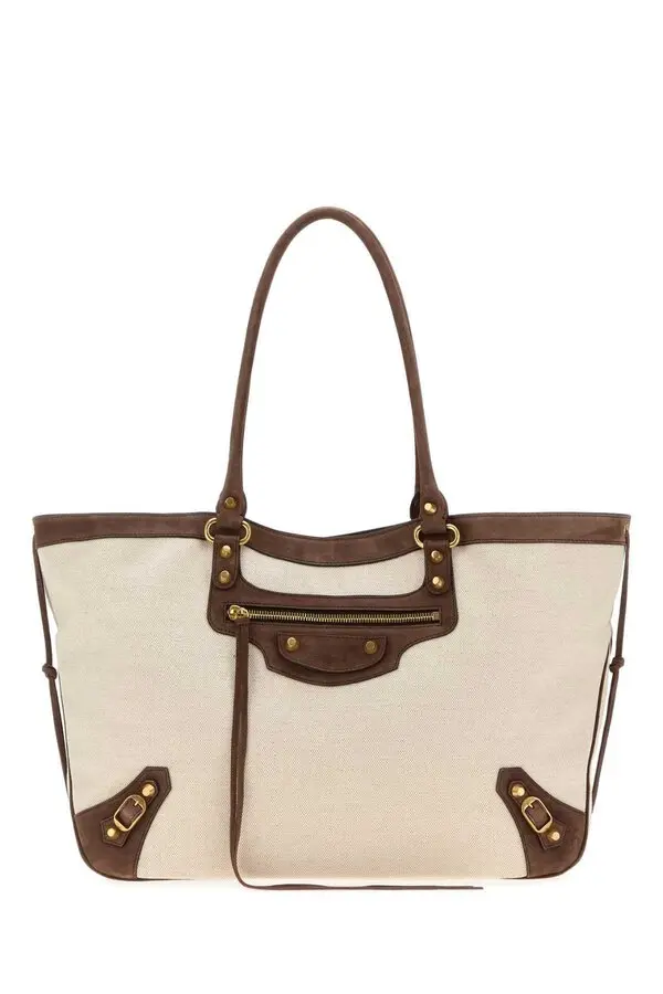Balenciaga Sand Canvas Le City Shopping Bag - Brown