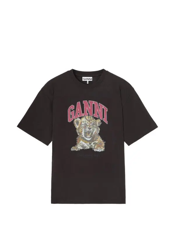 GANNI Printed Cotton T-shirt - Multicolor