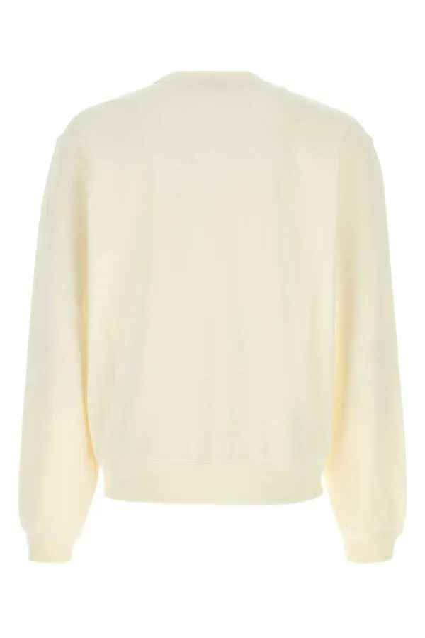 Gucci Ivory Cotton Blend Sweatshirt With Logo Detail - White