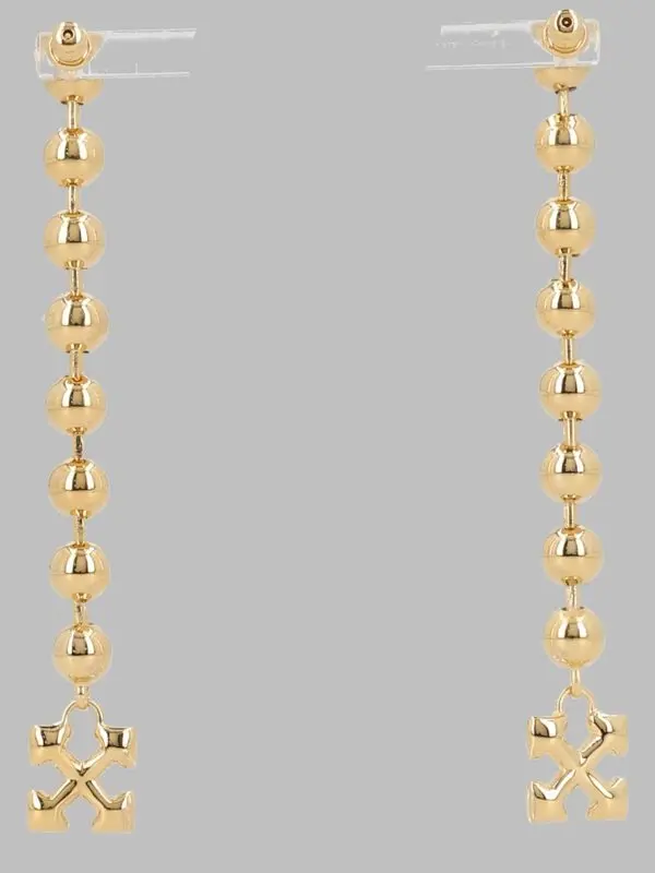 Off-White Arrow Ball Drop Earrings