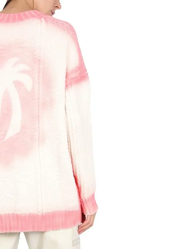 Palm Angels Patent Leather Effect Palm Cardigan
