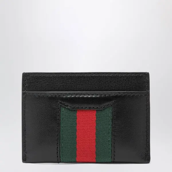 Gucci Web Cardholder With Horsebit In Leather