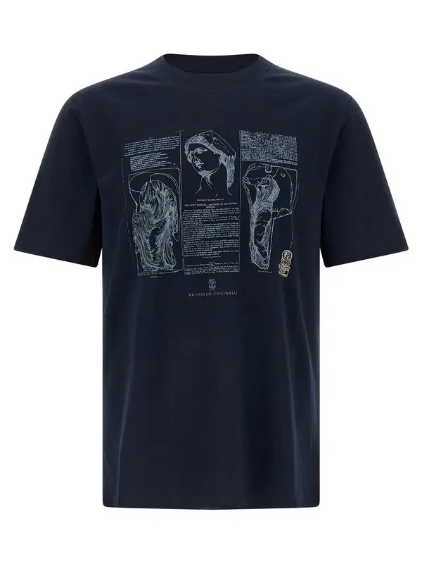 Brunello Cucinelli Printed T-shirt - Blue