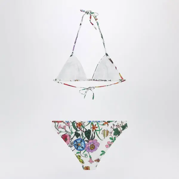 Gucci Sparkling Jersey Bikini With Flora Print - Multicolor