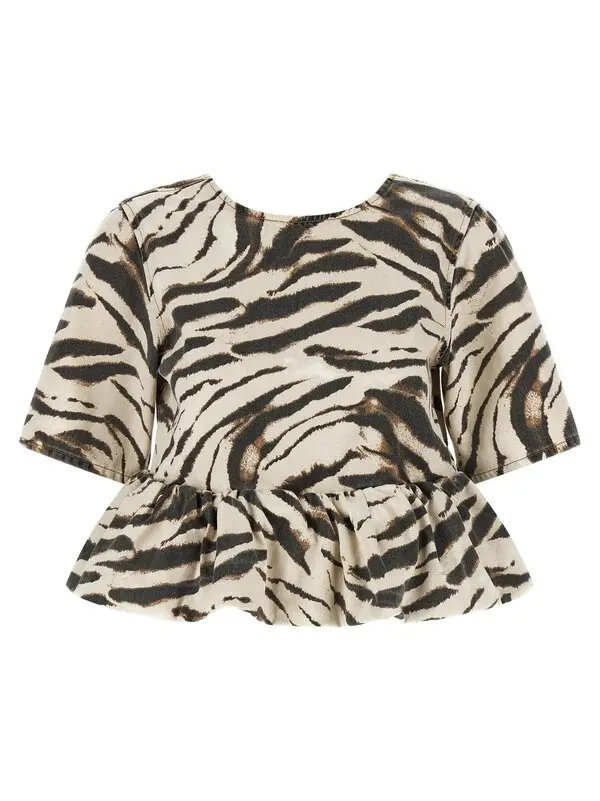 GANNI Zebra Denim' Top