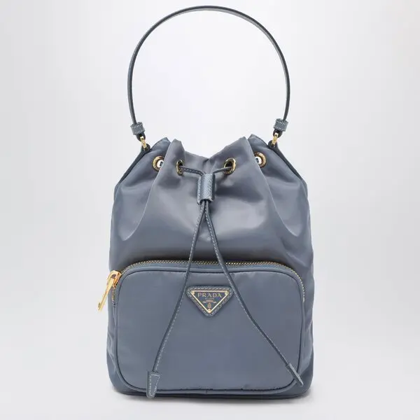 Prada Duet Bucket Bag In Aviator Re-nylon - Blue