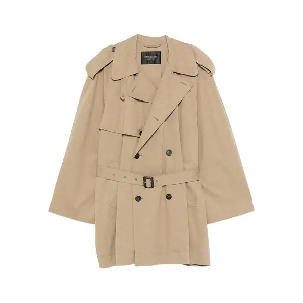Balenciaga Neutrals Coats Trench & Raincoats - Cream