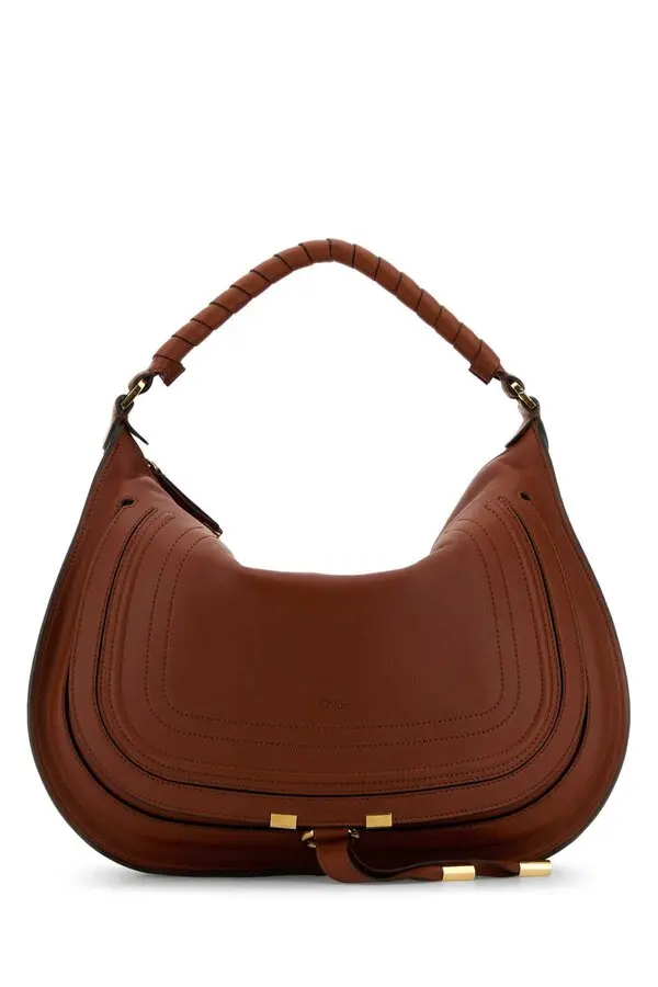 Chloé Caramel Leather Marcie Shoulder Bag