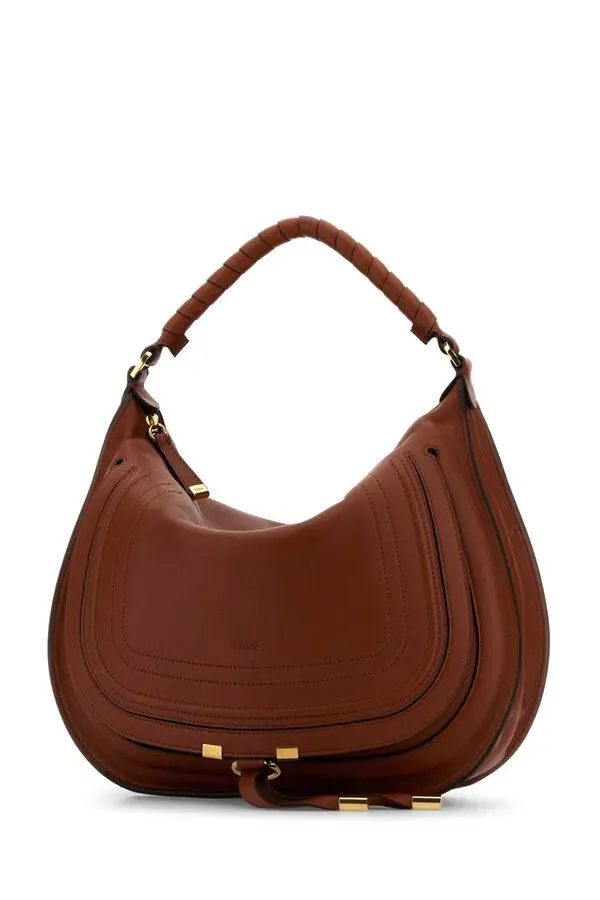 Chloé Caramel Leather Marcie Shoulder Bag